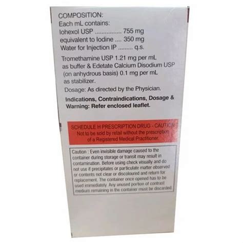 Contrapaque Liquid 350mg Iohexol Injection Usp Packaging Size 100 Ml At ₹ 900 Vial In Jammu