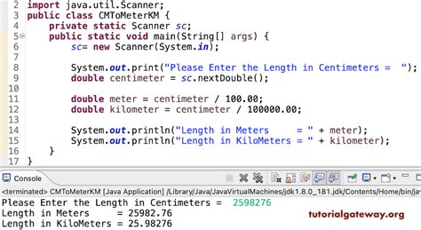 java program to convert centimeters to meters and kilometers