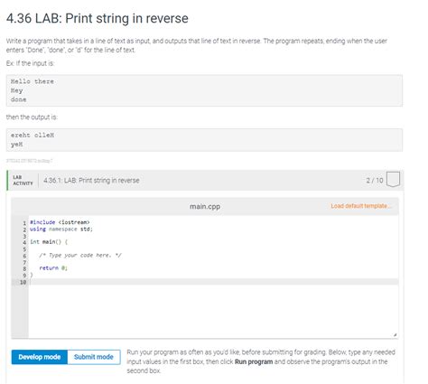 Solved 436 Lab Print String In Reverse Write A Program