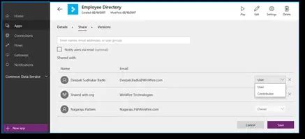 Creating PowerApps Using SharePoint List WinWire