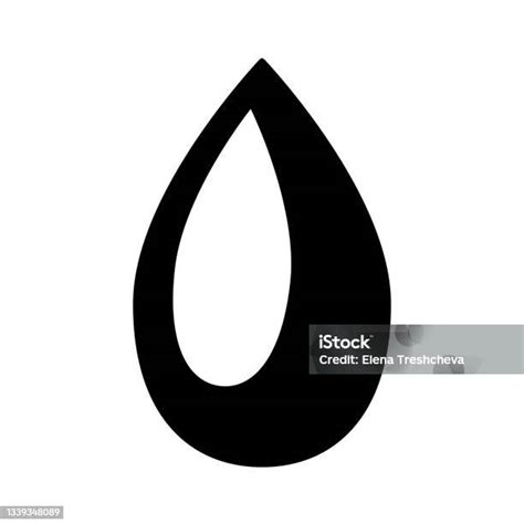 플랫 스타일로 물 방울 흑백 실루엣 심플한 벡터 일러스트 흰색으로 격리됩니다 만화 비 눈물 또는 이슬 방울 클립 아트 액체 아쿠아 스플래시 디자인 요소 에코 로고 또는