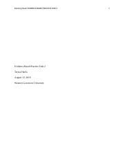 Evidence Based Practice Task Docx Running Head EVIDENCE BASED PRACTICE TASK Evidence