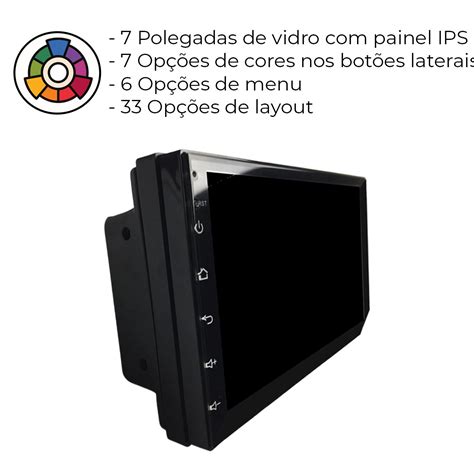 Central Multimídia Android 12 Tela 7 Polegadas Moldura Corolla Câmera De Ré Interface