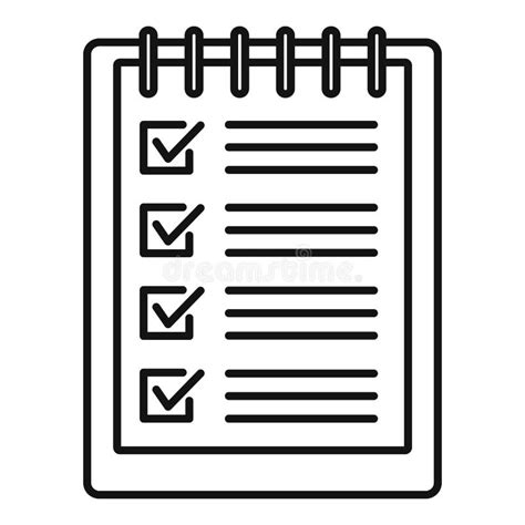 Notebook Checklist Icon Outline Style Stock Vector Illustration Of Outline Graphic