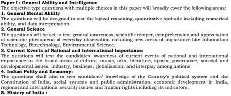 UPSC CAPF Assistant Commandant Syllabus