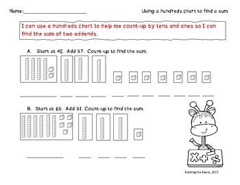 Using A Hundreds Chart To Add By Building The Basics TPT
