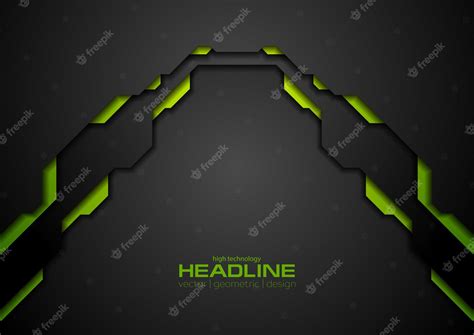 Premium Vector Black And Green Abstract Technology Background