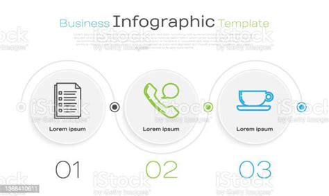 세트 회선 파일 문서 전화 단말기 및 음성 버블 채팅 및 커피 컵 플랫을 설정합니다 비즈니스 인포그래픽 템플릿입니다 벡터 Brand Name Online Messaging