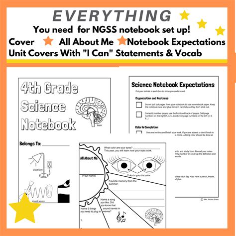 4th Grade Interactive Science Notebook Set Up Ngss Editable Classful