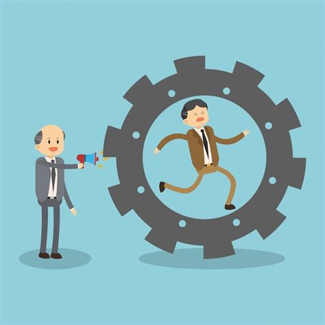 Jefe Presionando A Su Empleado Vector Premium