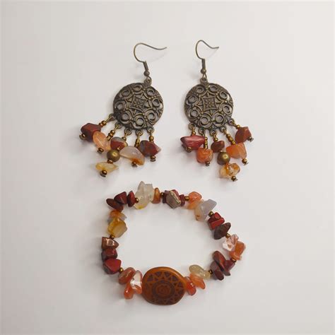 Комплект Карнеол и Червен яспис Dhara Crystals