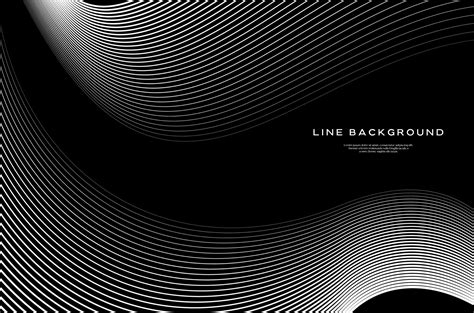 Abstract Wave Lines Background With Black Color Minimalist Black