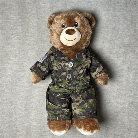 Build A Bear Workshop Camo Military Army Teddy Bear Plush Stuffed