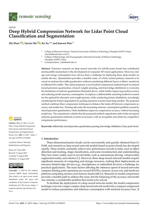 PDF Deep Hybrid Compression Network For Lidar Point Cloud Classification And Segmentation