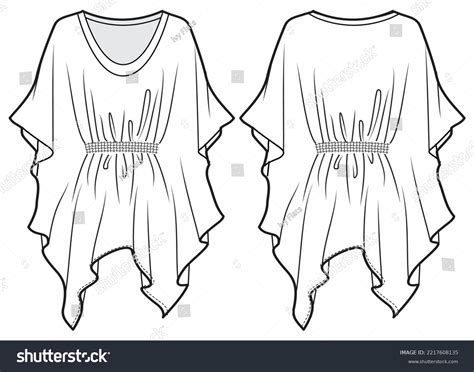Women Kaftan Blouse Top Design Flat Stock Vector Royalty Free