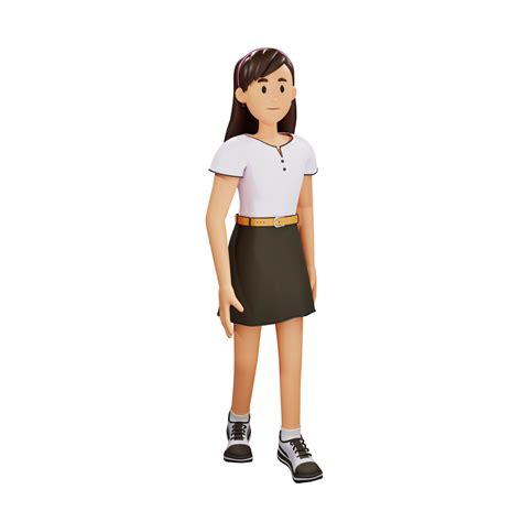 Young Girl Walking 3d Character Illustration 11345119 Png