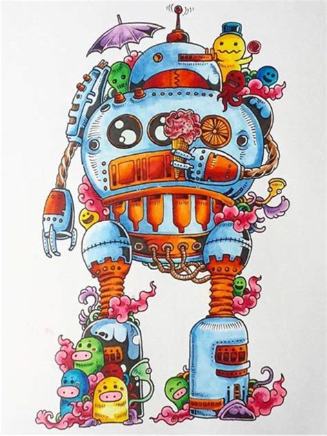 Pin On Picasso Please Doodle Coloring Ink Doodles Cute Cartoon