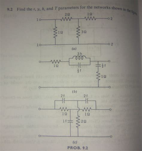 Solved 9 2 Find The Z Y H And T Parameters Tor The Chegg Com