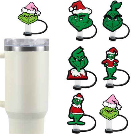 6pcs Straw Toppers New Christmas Straw Cover Cap For