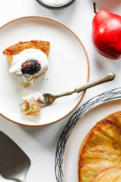 Almond Pear Upside Down Cake Reluctant Entertainer
