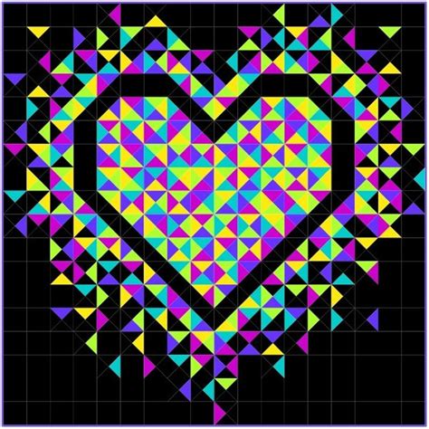PDF Exploding Heart Quilt Pattern Digital Download By Slice Of Etsy Heart Quilt Pattern