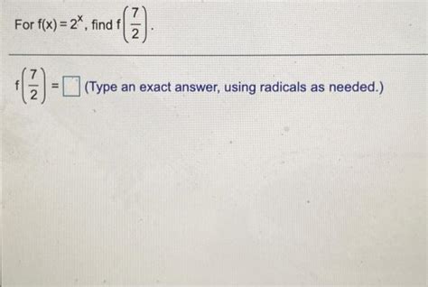 solved for f x 2 findf 2 type an exact answer using