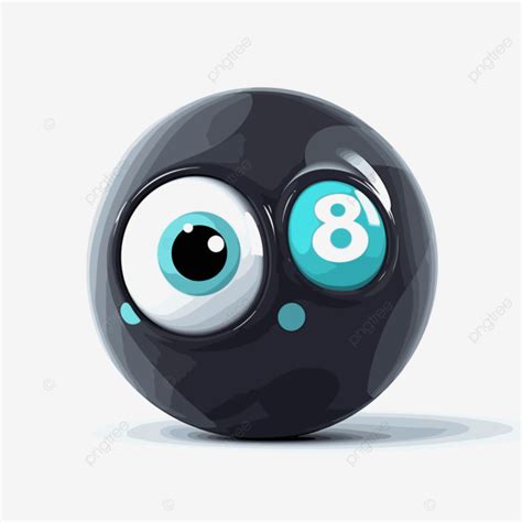 8 Ball Vector Sticker Clipart 8 Ball With Large Eyes Cartoon Sticker
