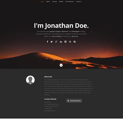 25 Professional Html And Css Resume Templates For Free Download And
