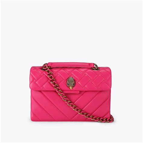 Leather Kensington Bag Pink Leather Shoulder Bag By Kurt Geiger London