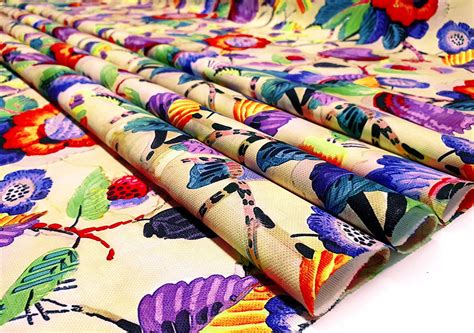 Wild Flowers Pattern Upholstery Fabric By The Meter Floral Etsy