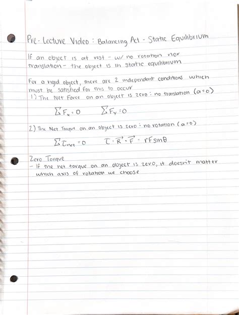 Pre Lecture Notes Balancing Act Static Equilibrium PHYS 1251 Studocu