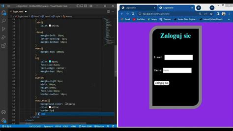 Logowanie Projekt Z Użyciem Html I Css Youtube