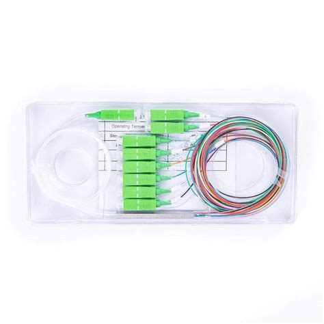 Plc Planar Waveguide Circuit Fiber Optic Splitter Sm 1x8