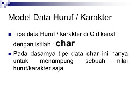 Algoritma Dan Pemrograman C Tipe Data Ppt
