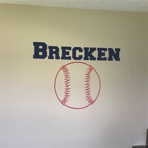 Personalized Name Baseball Wall Decal Custom Name Baseball Wall