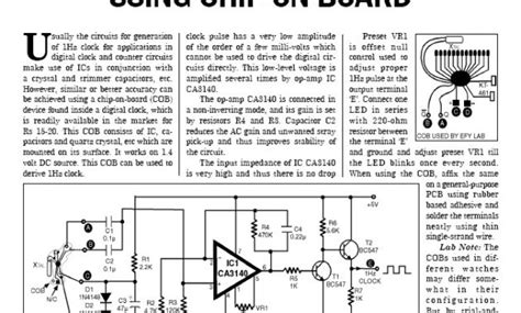1 Hz Clock Generator Circuit Document Electronic Schematic Diagram