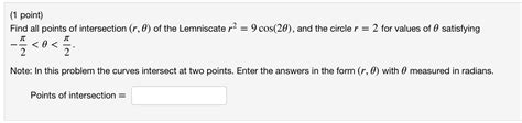 Solved Find all points of intersection r θ of the Chegg