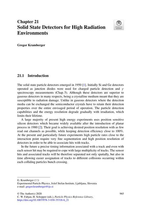 Pdf Solid State Detectors For High Radiation Environments