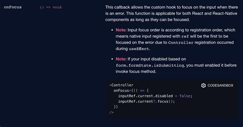 Scroll And Focus For Controller Not Working · Issue 3229 · React Hook Formreact Hook Form · Github