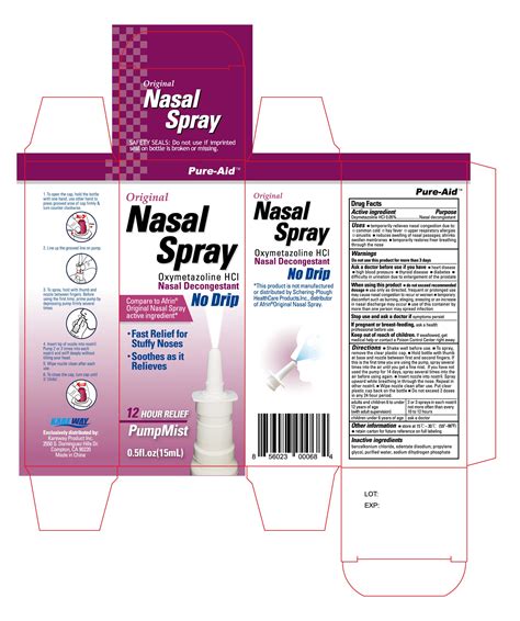 Nasal Decongestant Oxymetazoline Hcl Spray