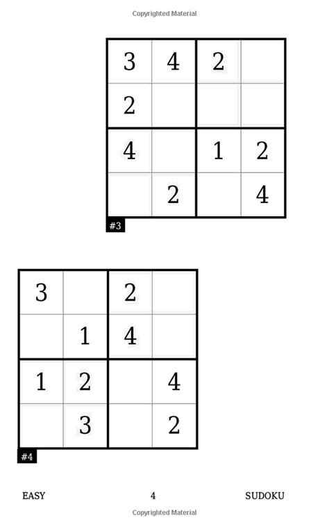 Easy Printable Sudoku 4×4 Sudoku Puzzles Printable