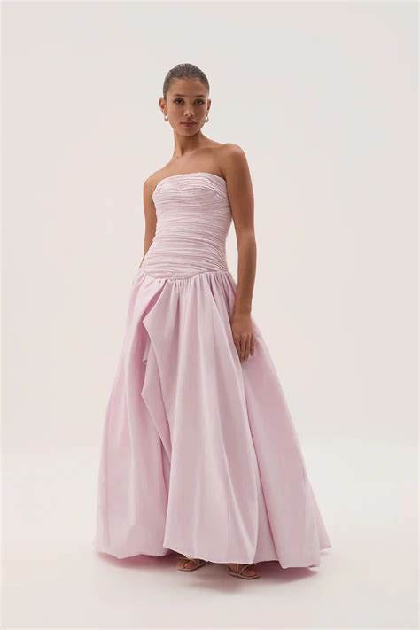 Aje Violette Bubble Hem Maxi Pastel Pink The Luxe Closet Australia