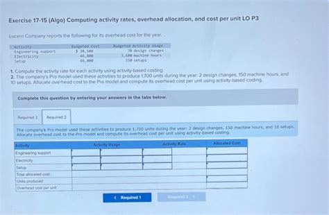 Solved Ces Exercise 17 15 Algo Computing Activity Rates