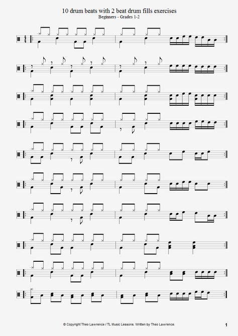 42 Drum Patterns Ideas Drum Patterns Drum Sheet Music Drum Lessons