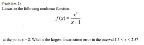 solved problem 2 linearize the following nonlinear