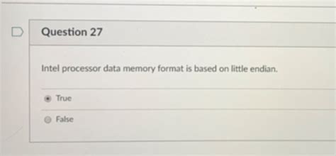 Solved Question Intel Processor Data Memory Format Is Chegg