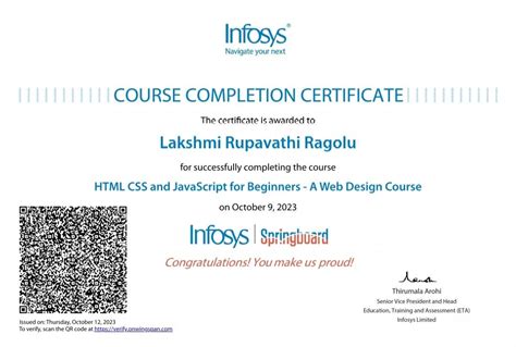 Lakshmi Rupavathi Ragolu On Linkedin Excited To Share That I Have Completed The Html Css And