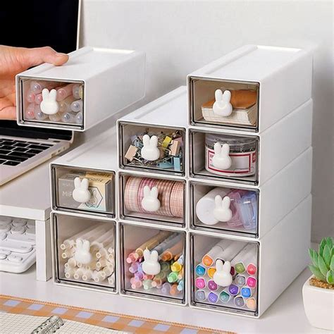 루시아이 11 쌓아쓰는 모듈 토끼 미니 서랍 다용도 소품 정리함 2size 위시버킷