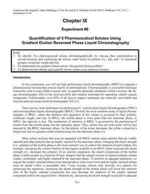 Lab Report 3 Experiment Using Hplc To Separate A Pharmaceutical Mixture Abstract In This