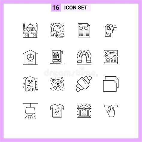 User Interface Pack Of 16 Basic Outlines Of Delivery Mind Real Process Minus Stock Vector